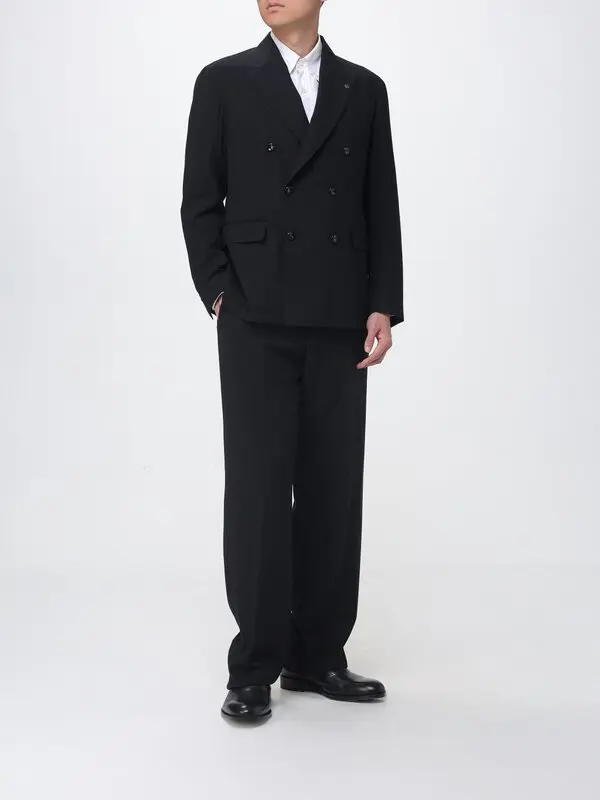 Tagliatore Double-breasted Virgin Wool Blend Suit - Black