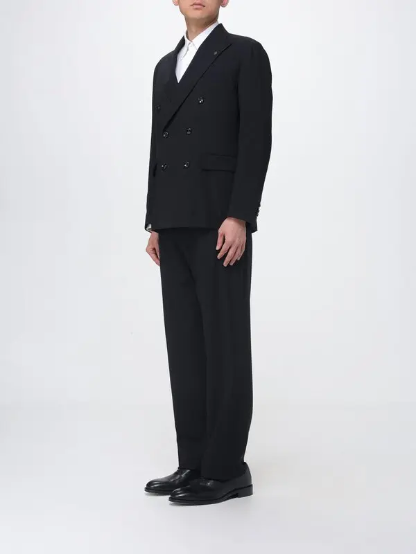 Tagliatore Double-breasted Virgin Wool Blend Suit - Black