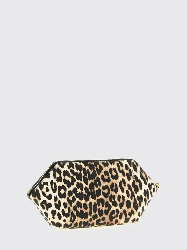 GANNI Leopard Print Pouch With Wristlet