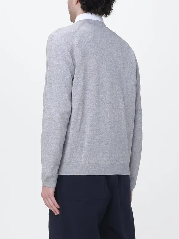 Maison Kitsuné Wool Cardigan With Embroidered Logo - Grey