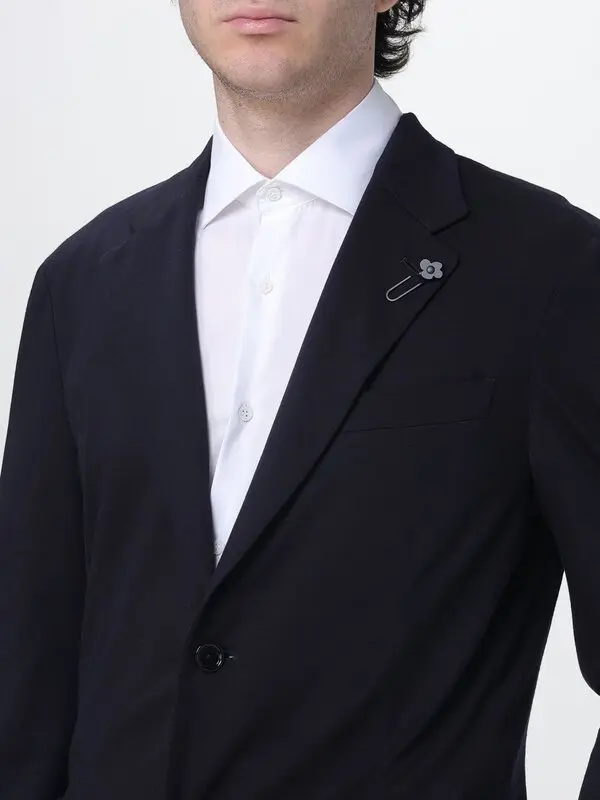 LARDINI Single-breasted Wool Dress - Blue