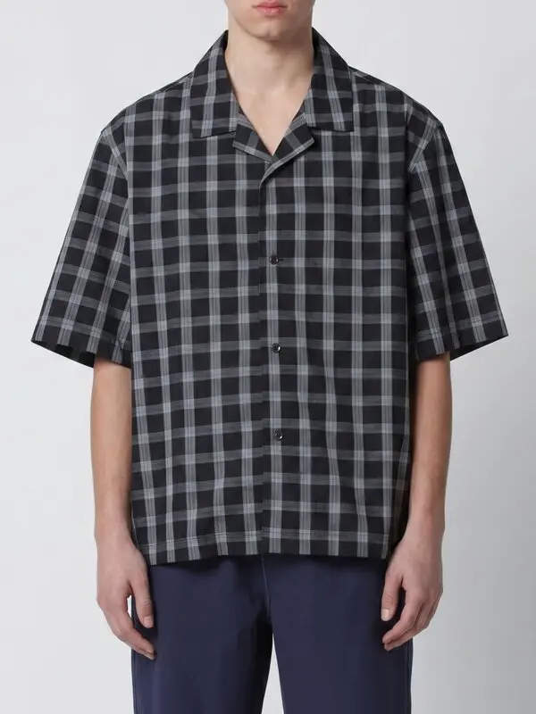 Studio Nicholson Casual Checked Cotton Shirt - Black
