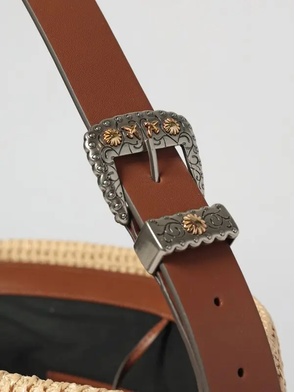 Pinko Woven Shoulder Bag With Buckled Strap