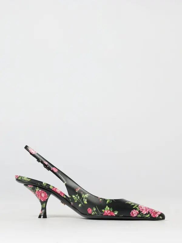 Dolce & Gabbana Floral Slingback Pumps - Black