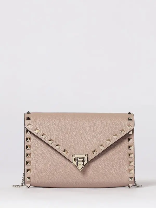 Valentino Garavani Rockstud Grained Leather Clutch