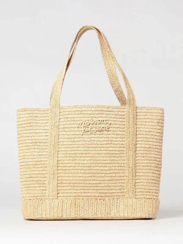 Maison Kitsuné Crochet Raffia Tote Bag - Beige