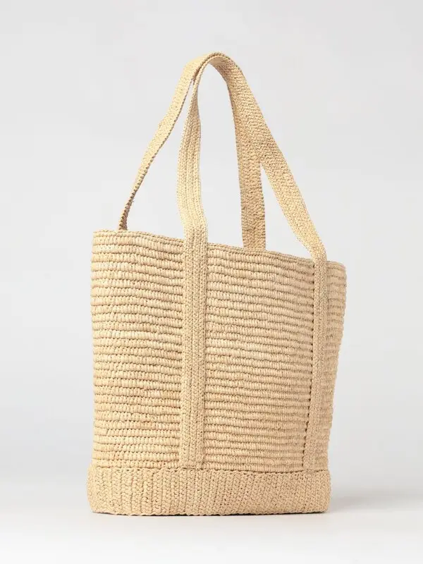 Maison Kitsuné Crochet Raffia Tote Bag - Beige