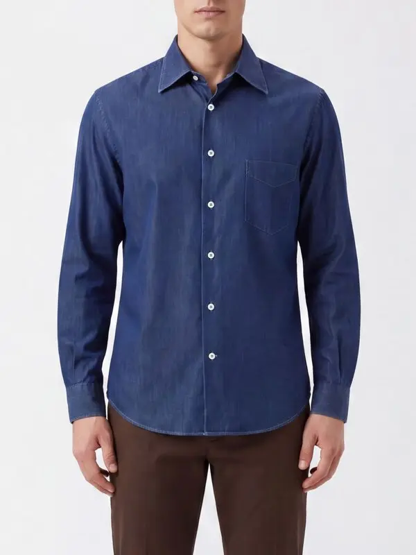 Brunello Cucinelli Cotton Casual Shirt - Denim