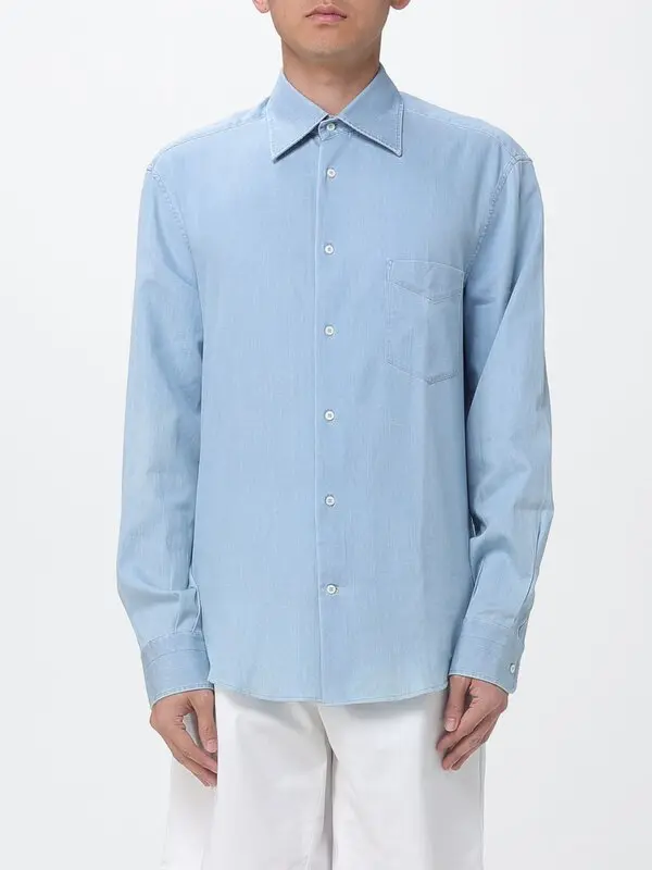 Brunello Cucinelli Cotton Casual Shirt - Gnawed Blue