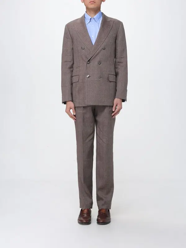Brunello Cucinelli Double-breasted Linen Blend Dress - Brown