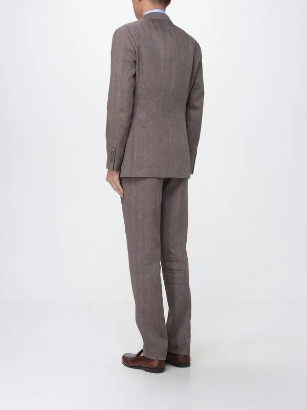Brunello Cucinelli Double-breasted Linen Blend Dress - Brown