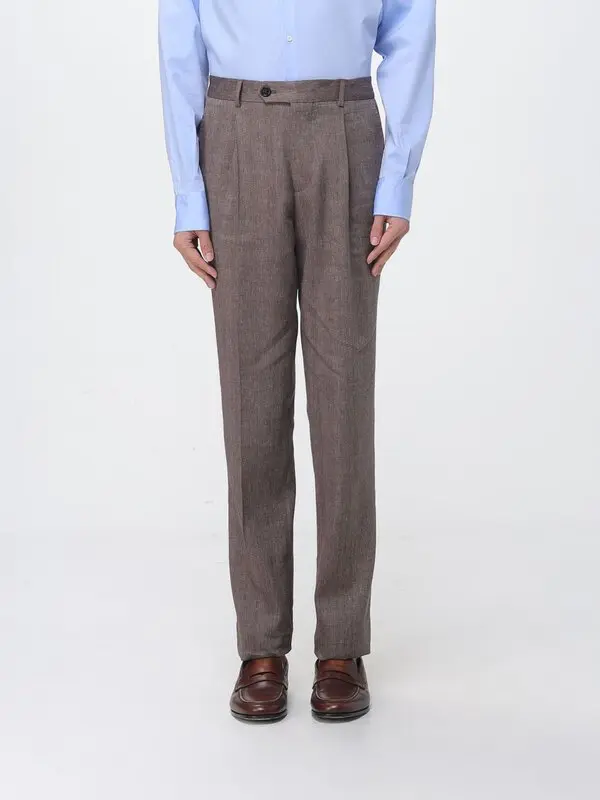 Brunello Cucinelli Double-breasted Linen Blend Dress - Brown