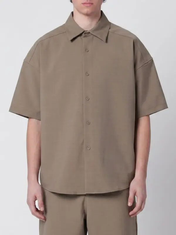 ENTIRE STUDIOS Wool Blend Casual Shirt - Brown