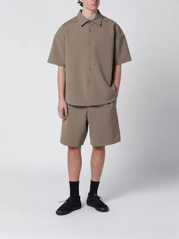 ENTIRE STUDIOS Wool Blend Casual Shirt - Brown