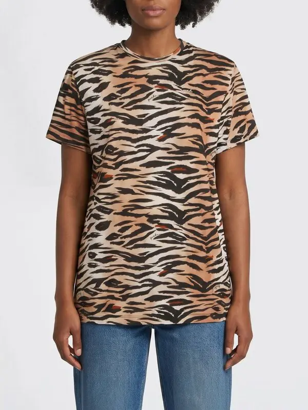 Pinko Slim Fit Cotton T-shirt With Zebra Print