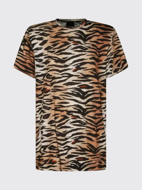 Pinko Slim Fit Cotton T-shirt With Zebra Print