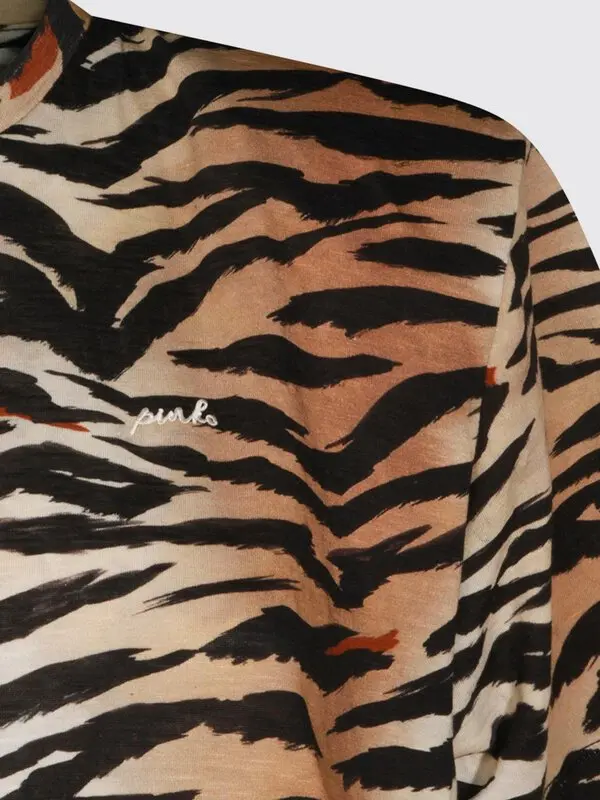 Pinko Slim Fit Cotton T-shirt With Zebra Print