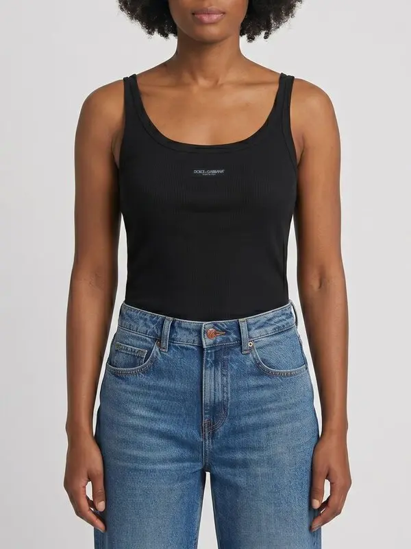 Dolce & Gabbana Ribbed Tank Top - Black