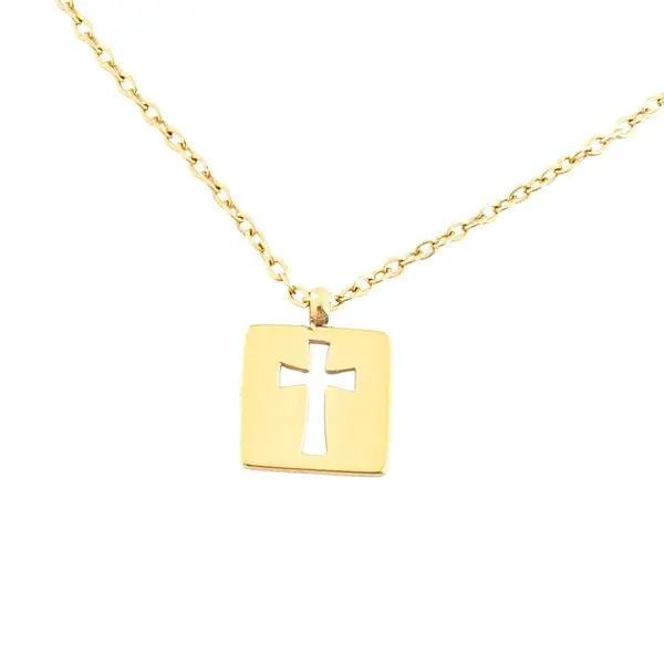 STARFISH PROJECT Plated Stainless Steel Cross Pendant Necklace - Gold