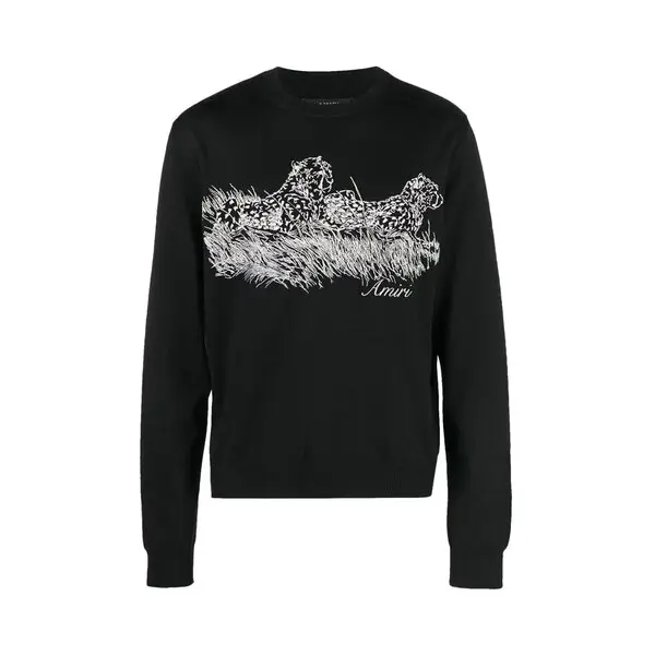 Amiri Cheetah Print Crewneck Sweater