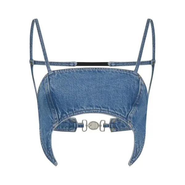 MARINE SERRE Denim Bra Top - Blue
