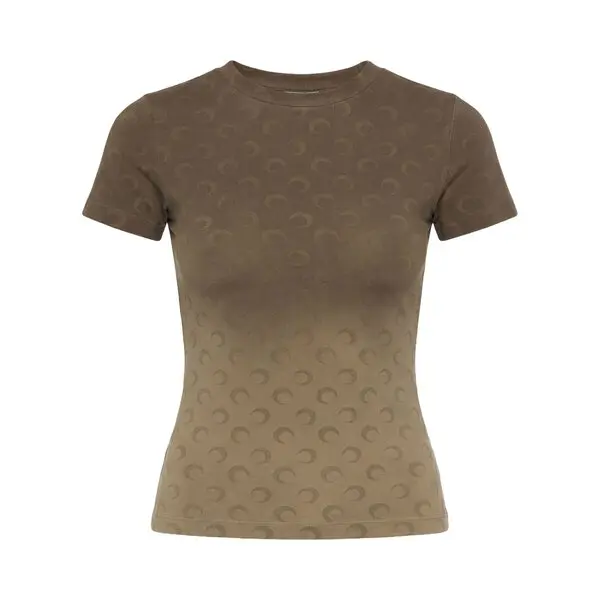 MARINE SERRE Faded Moon Baby Fit T-shirt - Tan
