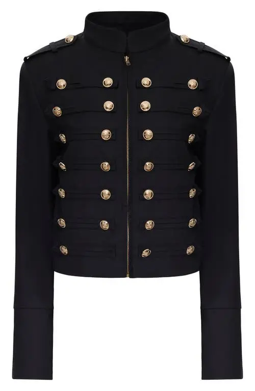 Lioness Rush Hour Crop Jacket With Band Collar And Zip-up Front