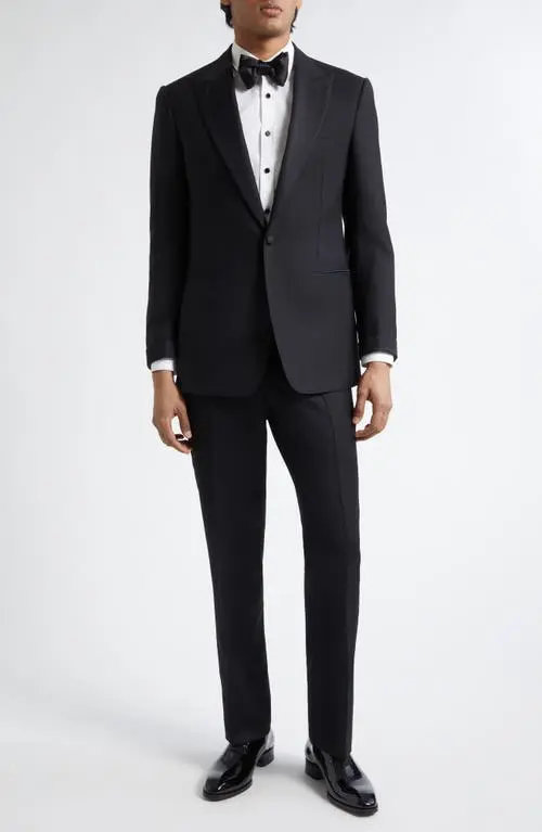 J. MUESER Waverly Virgin Wool & Mohair Tuxedo - Black