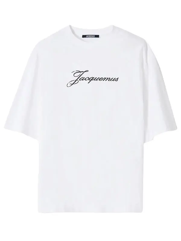 Jacquemus Cotton Blend Logo Print T-shirt - White