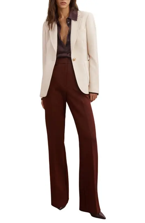 REISS Soren Wool Blend Blazer - Cream