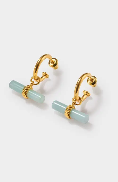 KATIE LOXTON Azura T-bar Hoop Earrings With Amazonite - Gold Coated