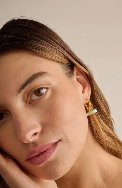 KATIE LOXTON Azura T-bar Hoop Earrings With Amazonite Stones