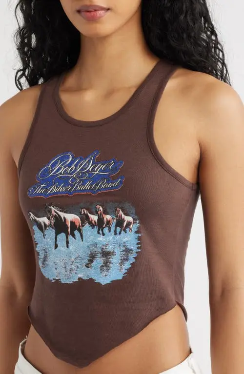 MERCH TRAFFIC Bob Seger Graphic Cropped Tank