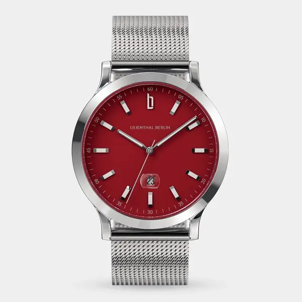 Lilienthal Berlin Huxley Ii Crimson Mesh Watch - Red