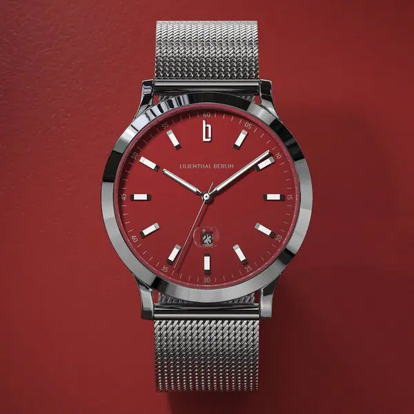 Lilienthal Berlin Huxley Ii Crimson Mesh Watch - Red