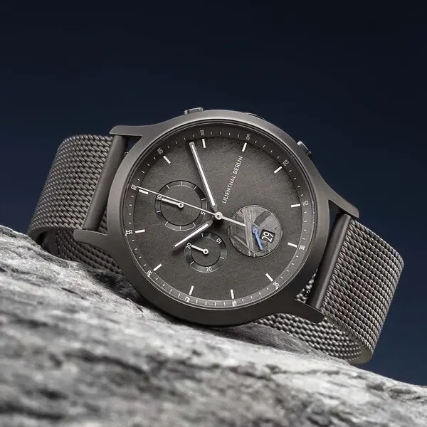 Lilienthal Berlin Chronograph Meteorite I Mesh Anthracite Matte