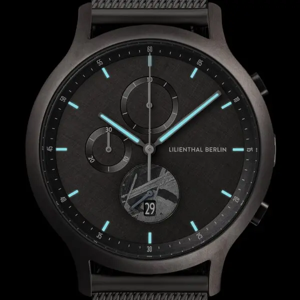 Lilienthal Berlin Chronograph Meteorite I Mesh Anthracite Matte