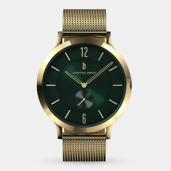 Lilienthal Berlin Classic Gold Mesh Watch - Green