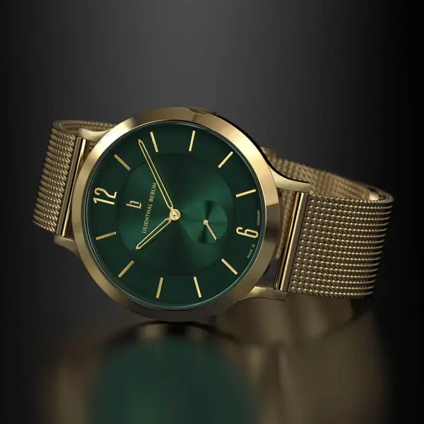Lilienthal Berlin Classic Gold Mesh Watch - Green