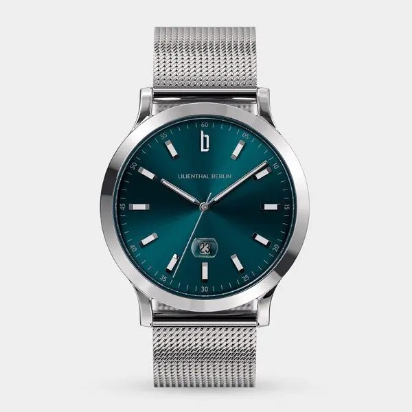 Lilienthal Berlin Huxley Ii Stainless Steel Mesh Strap Watch - Green