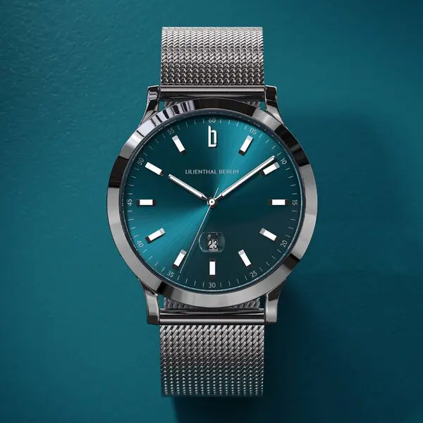 Lilienthal Berlin Huxley Ii Stainless Steel Mesh Strap Watch - Green