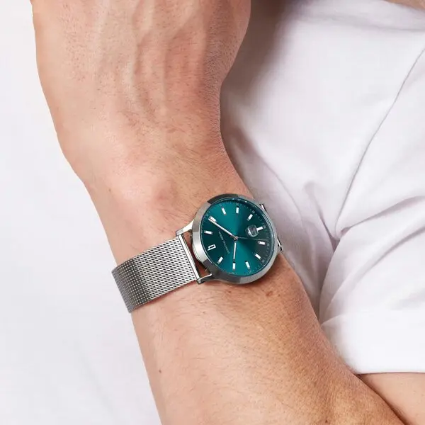 Lilienthal Berlin Huxley Ii Stainless Steel Mesh Strap Watch - Green