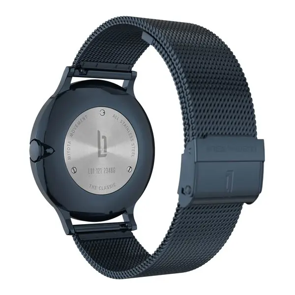 Lilienthal Berlin Rose Gold Mesh Glossy Watch - Blue