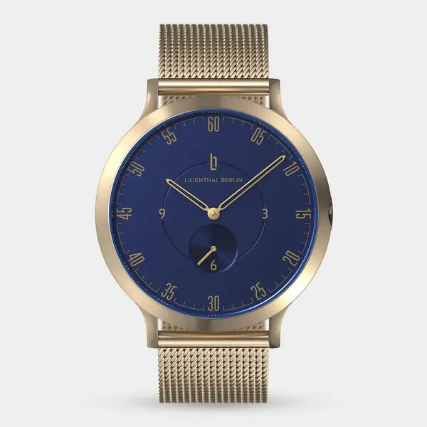 Lilienthal Berlin Gold Mesh Watch - Blue