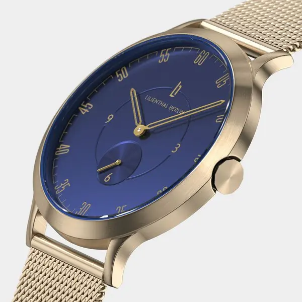 Lilienthal Berlin Gold Mesh Watch - Blue