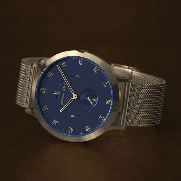 Lilienthal Berlin Gold Mesh Watch - Blue