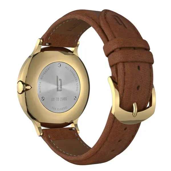 Lilienthal Berlin The Classic Gold Leather Watch - Green
