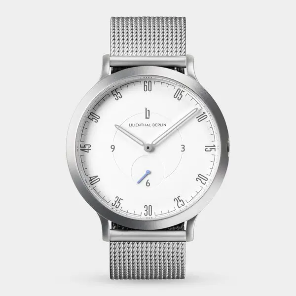 Lilienthal Berlin Original Mesh Silver Matte Watch - White