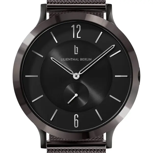 Lilienthal Berlin Classic Dark Silver Mesh Anthracite Glossy Watch