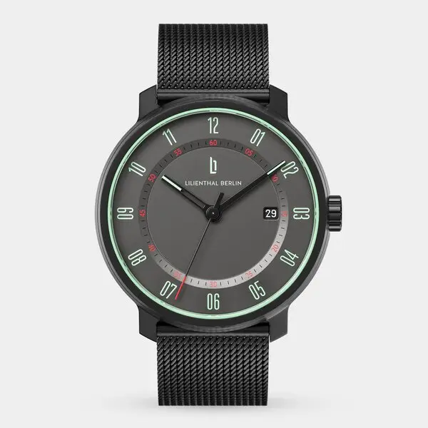 Lilienthal Berlin Automatic Watch With Mesh Strap - Gray